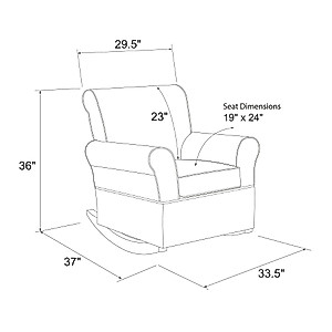 Baby Relax The Mackenzie Microfiber Plush Nursery Rocker Chair, Grey