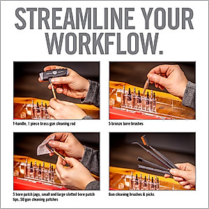 Real Avid Handgun Cleaning Kit & Gun Mat For Pistol Cleaning - "19x16" Includes Gun Cleaning Mat, Cleaning Rod, Jags, Bore Brushes, Patches & Scrapers for Gun Cleaning