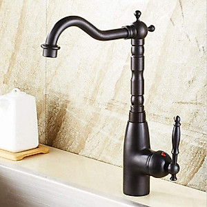 Bathtub Faucet Antique Black Kitchen Taps Single Lever Sink Mixer Tap 360 Degree Swivel Spout Water Faucet in Brass
