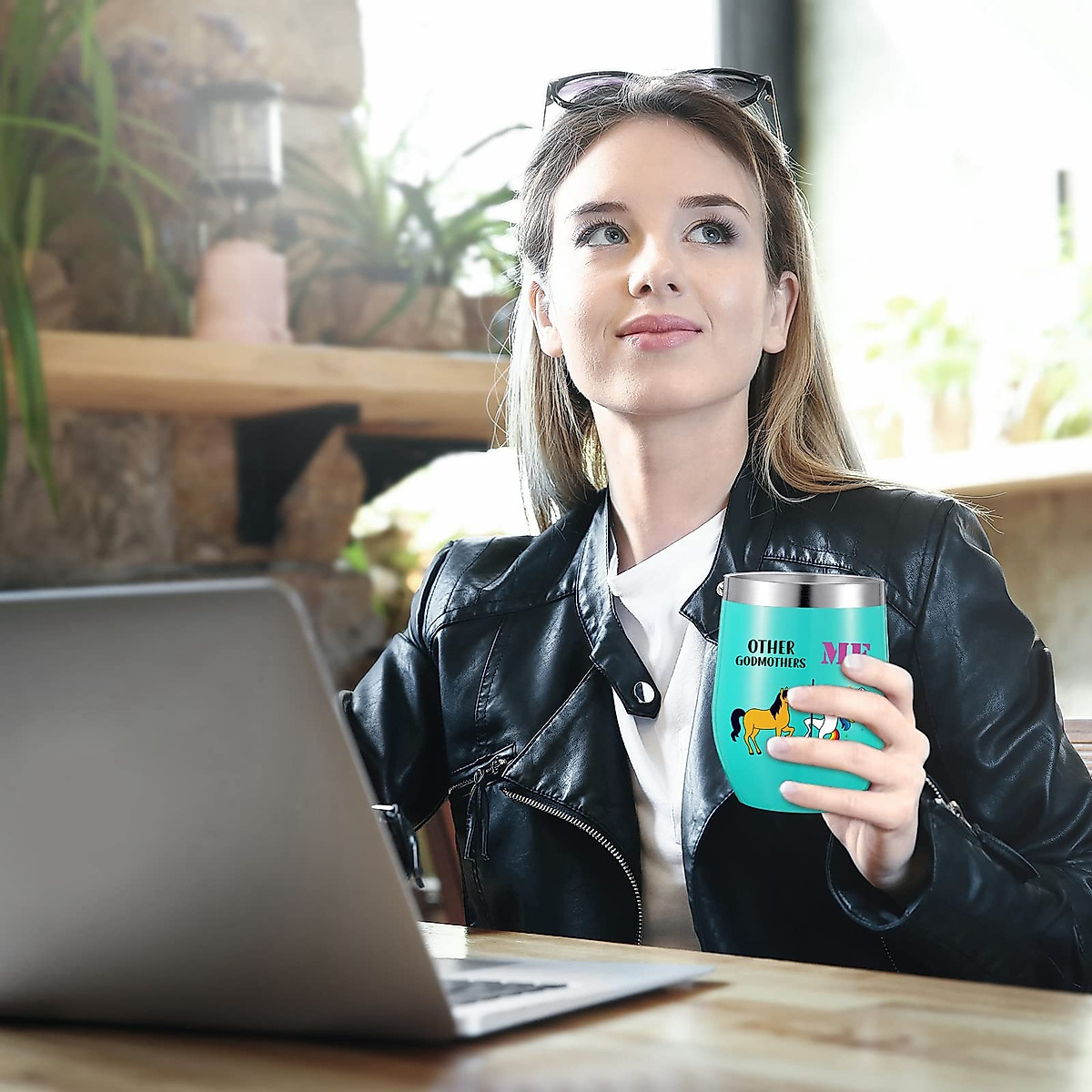 Other Godmothers Me Unicorn Wine Tumbler, Godmother Appreciation Gift from Godchild for Mother's Day Baby Pregnancy Announcement, 12 oz Stainless Steel Insulated Coffee Mug for God Mom, Friend