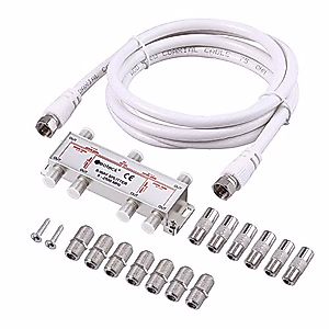 Neoteck 6-Way Coax Cable Splitter MoCA 5-2500MHz, Coaxial Splitter