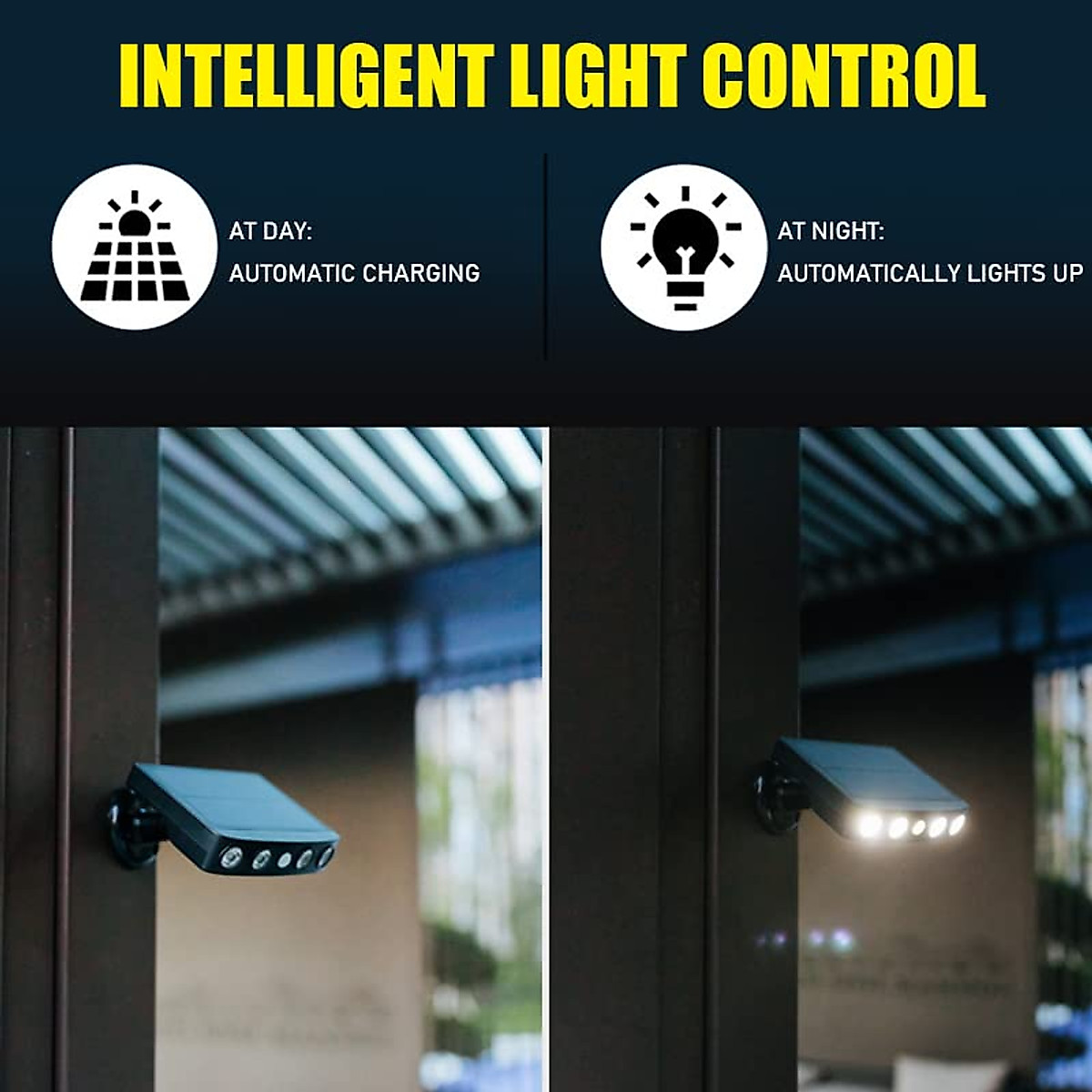 EUAONYA Solar Powered Fake Security Camera, Solar Wall Light Outdoor Solar-Powered Garden Lamp,Motion Sensor Waterproof Spotlights for Garden Path Street, IP65 Waterproof