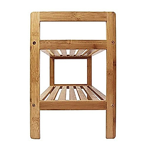 Oceanstar 2 Tier Bamboo Shoe Rack, Brown