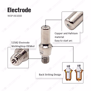 WeldingStop Plasma Cutting Torch for harbor freight 62204 IPT-60 PT-60 IPT-40 PT40 Tip 0.039'' 1.0mm Electrode Shield Cap Stand Off 22pcs