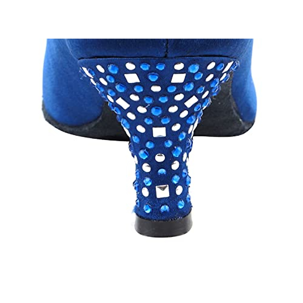 Very Fine Dancesport Shoes - Women Rhinestone Waltz, Tango, Ballroom Dance Shoes - SERA5501-2.5 inch Heel Close Toe (Blue Satin, Size 6)