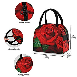 Red Rose Lunch Bag Tote Bag Lunch Bag for Women Lunch Box Insulated Lunch Container