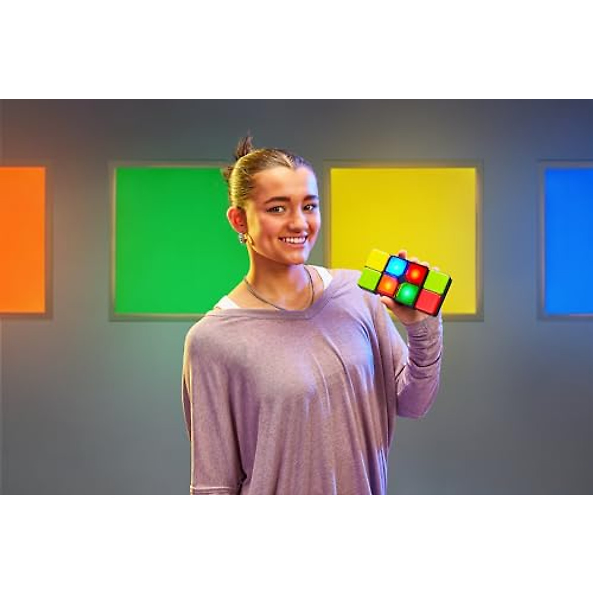 Flipslide Game - Electronic Handheld Game | Addictive Multiplayer Puzzle Game of Skill | Flip, Slide & Match Colors to Beat the Clock | 4 Thrilling Game Modes | Ages 8+ | Includes Batteries