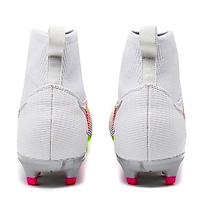 AMZ BSHIDA World Cup Professional Men's Soccer Cleats Adult Firm Ground Football Training Boots TF/AG Soccer Shoe Sneaker（7.5, Red AG