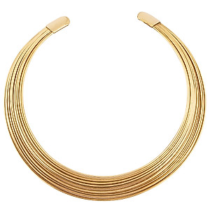 Touchstone gold necklace for woman collar statement trendy womens neck goddess elegant jewelry fashion ancient women strand chunky elegant torque chokers necklaces in antique gold tone