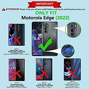 FNTCASE Military Grade Moto Edge 2022 Case: Shockproof TPU, Sturdy Kickstand & Camera Slide Cover - Black