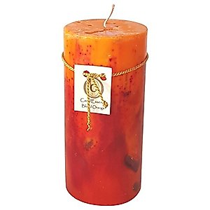 Handmade Scented Candle - Long Burning Pillar - Blood Orange Scent (Medium)