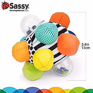 Sassy Developmental Bumpy Ball, Easy to Grasp Bumps Help Develop Motor Skills, Ages 6+ Months