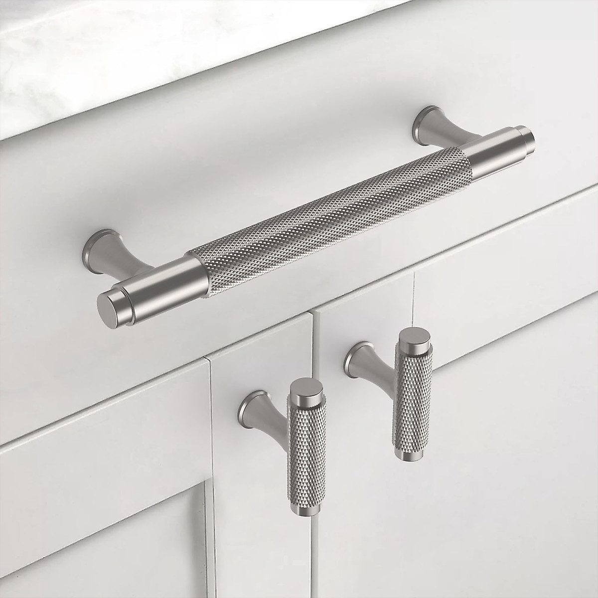 Asidrama 10 Pack 5 Inch(128mm) Brushed Satin Nickel Kitchen Cabinet Pulls, Cabinet Pulls Kitchen Cabinet Hardware for Cupboard Drawer Pulls