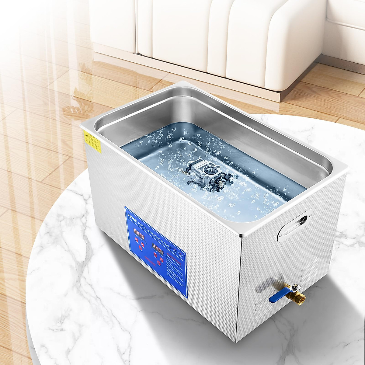 VEVOR 30L Industrial Ultrasonic Cleaner with Digital Timer&Heater 40kHz Professional Large Ultrasonic Cleaner Total 1200W for Wrench Tools Industrial Parts Mental Instrument Apparatus Cleaning