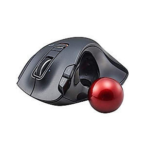 ELECOM EX-G Trackball Mouse, 2.4GHz USB Wireless, Ergonomic Design, Thumb Control, Smooth Precise Tracking Roller Ball, 6 Programmable Buttons, Tilt Scroll, Computer Mice for Laptop PC, Windows & Mac