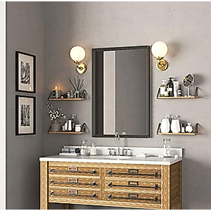 Wallniture Floating Shelves Bathroom Storage Wall Mount Home Decor Bedroom Kitchen Laundry Room Organizer with Black Brackets and Natural Burned Rustic Wood Shelves Set of 2