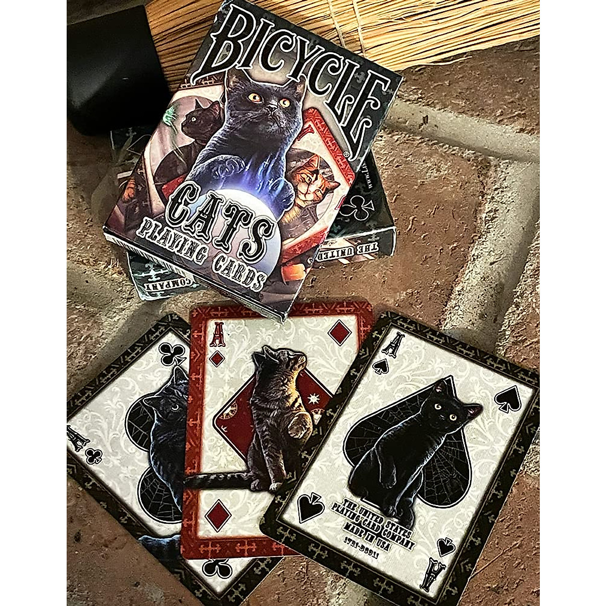 Bicycle Cats Playing Cards Designed by Lisa Parker, Black