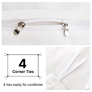 MEILA White Duvet Cover King Size, Soft and Lightweight Boho Duvet Covers Set Tufted for All Seasons, 3 Pieces Boho Embroidery Shabby Chic Bedding Set (White, King, 104’’ x 90’’)