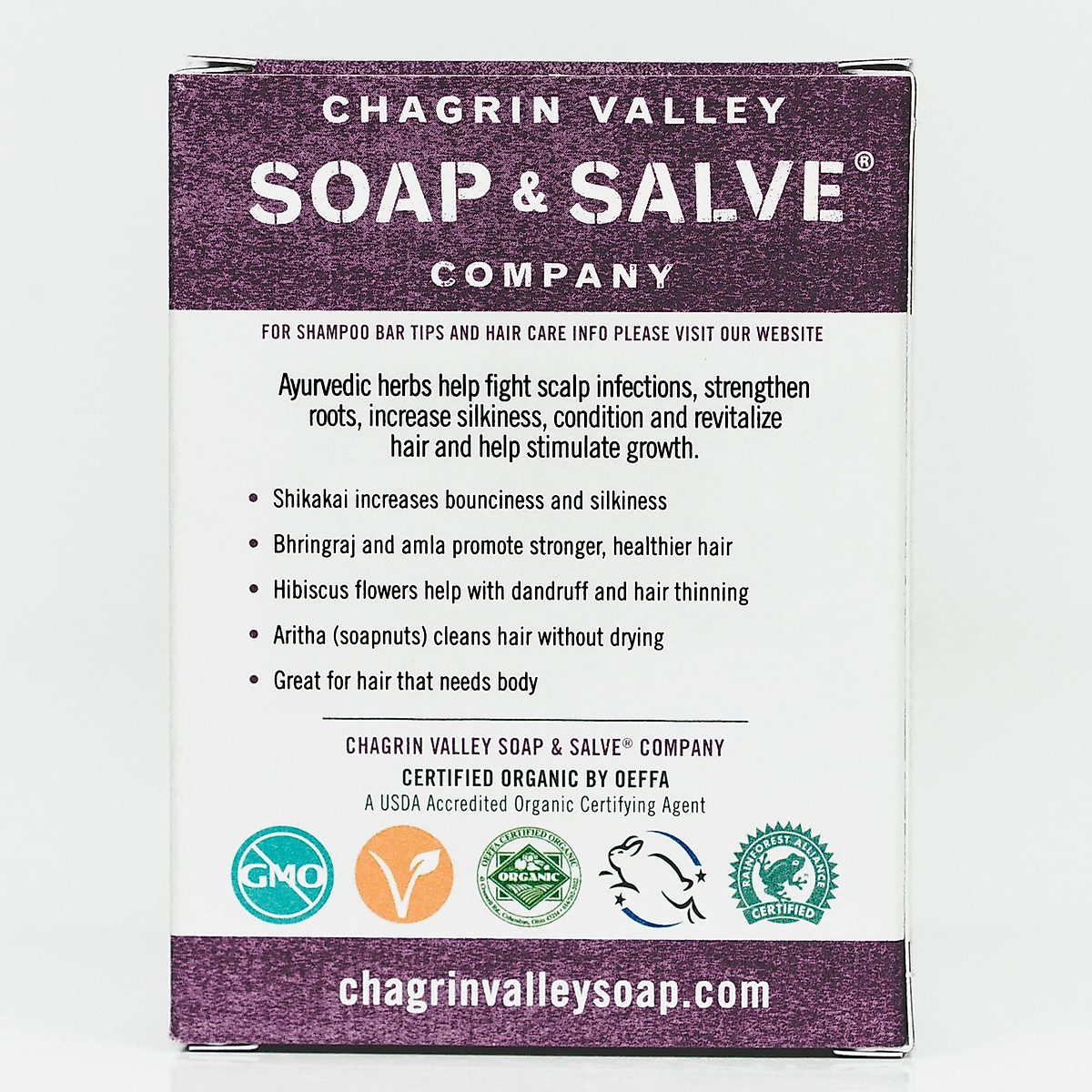 Chagrin Valley Soap & Salve Ayurvedic Organic Shampoo & Body Wash Soap Bar - Nurtures Dandruff & Dull Hair - Sulfate Free Shampoo - Sustainable, Vegan & Handmade – 5.6 oz Women & Mens Soap Bar