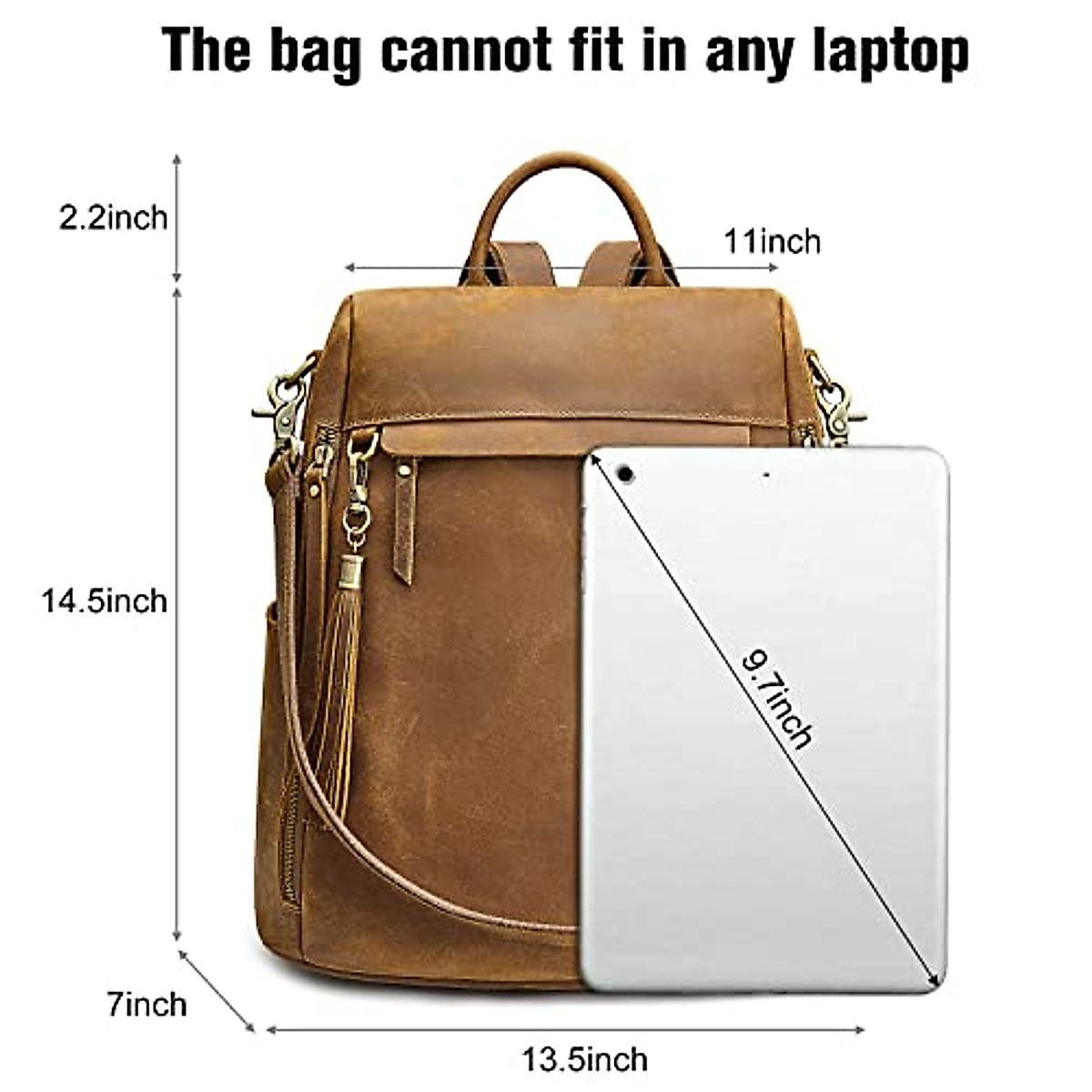 S-ZONE Women Vintage Genuine Leather Backpack Purse Anti-theft Fashion Travel Daypack