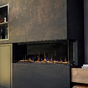 Dimplex IgniteXL Bold 60-in Built-in Linear Modern Electric Fireplace with Multiple Display Options, Multi-Colored Flames | with Crystals and Driftwood Logset, Model: XLF6017-XD