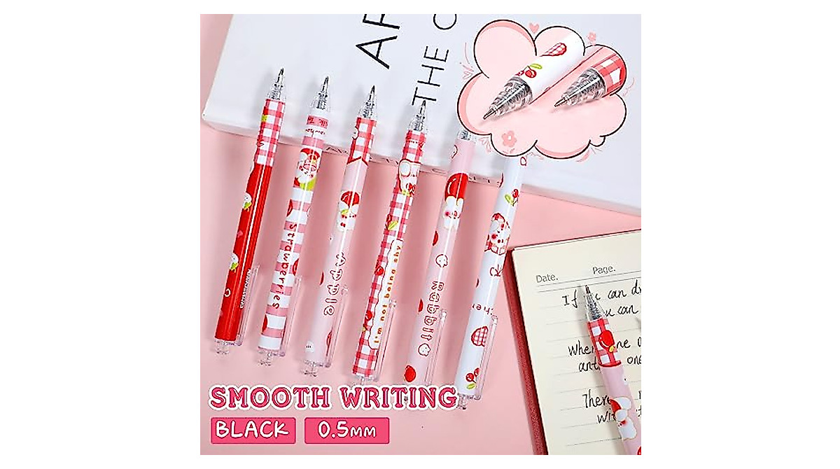 Cute Kawaii School Supplies Set with Pens, Stickers & Notepads