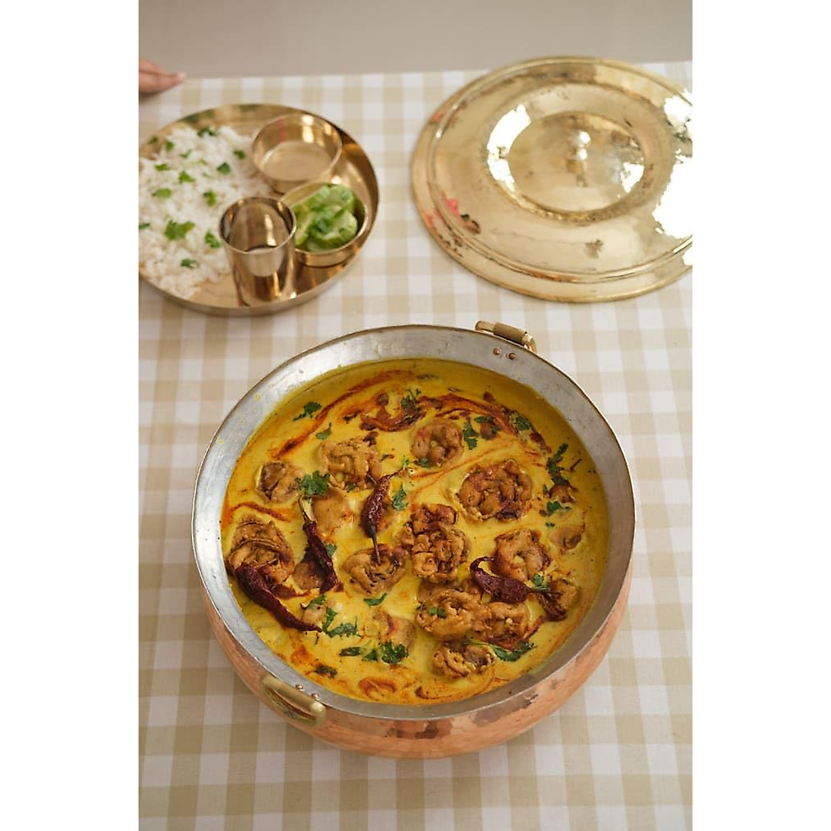 P-TAL Copper Hammered Lagaan | Cookware and Serveware | Pure Copper for Ayurvedic Health Benefits