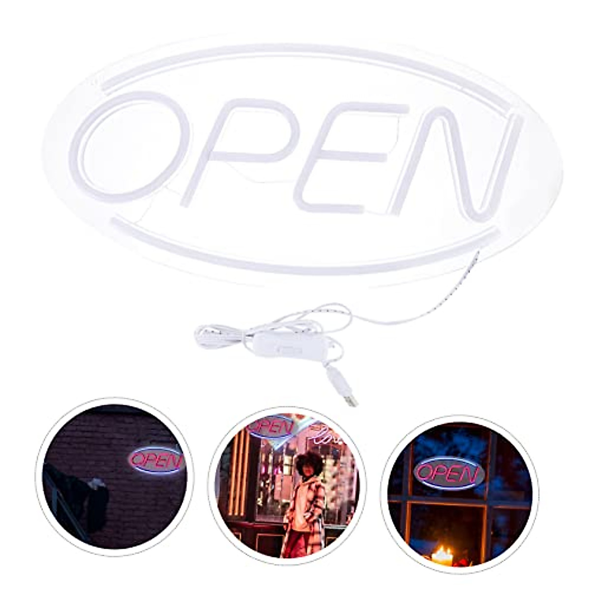 GARVALON opne ambient light business hours sign LED Neon Open Sign Bright LED Open Sign open signs for business large open signs Neon Open light outdoor decorate Acrylic office