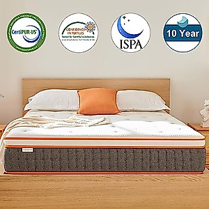 IYEE NATURE Twin Mattress,10 Inch Twin Size Hybrid Memory Foam and Individual Pocket Spring,Twin Bed Mattress in a Box