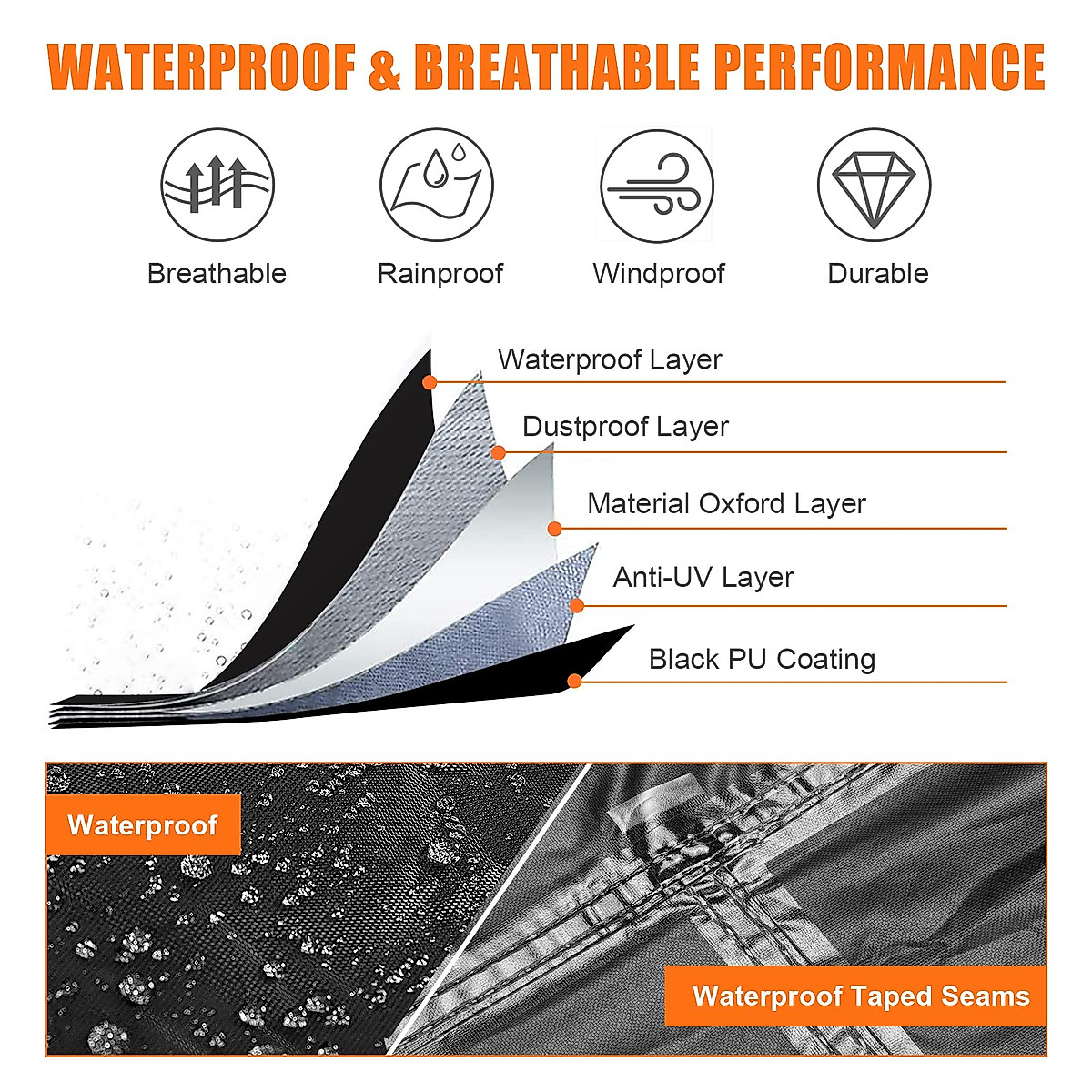 Neverland Waterproof ATV Cover Windproof Trailerable ATV Cover 300D Oxford Heavy Duty Trailer 4 Wheeler Cover Compatible with All Weather Outdoor Indoor Protection Polaris Sportsman Can-Am Yamaha,XL