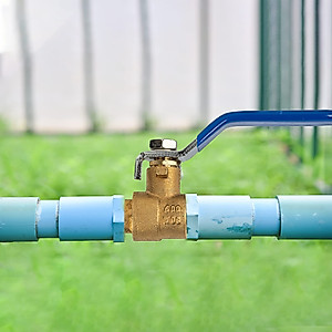 Hourleey 2 Pieces 1/2 Inch Pex Brass Full Port Shut Off Ball Valve HOT AND COLD, Quarter Turn HOT (RED) COLD (BLUE) of Brass Water Stop Shutt off, 1 Piece each