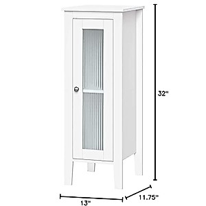 RiverRidge Prescott Slim Single Door Floor Storage Cabinet, White