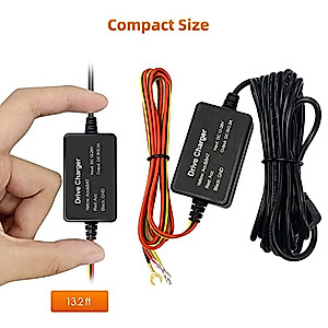 JIXYYO Hardwire Kit for Dashcam 13ft Mini USB Converts 12V-24V to 5V, 24 Hours Parking Mode for Dash Cameras, Low Voltage Protection, 8 Fuse Holders Tap Cable