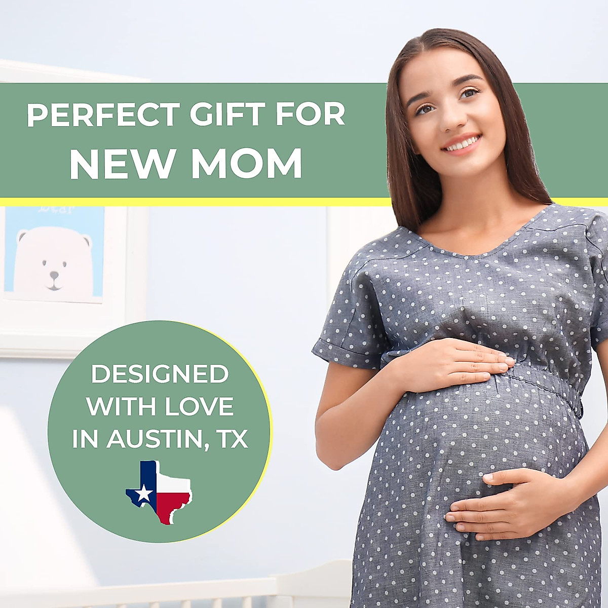 KEDRIAN New Mom Gift Box, New Mom Gifts for Women After Birth, Push Gifts for New Mommy Care Package, for New Mom Gifts for Women, Pregnancy Gifts for First Time Moms, Gifts for New Mom After Birth