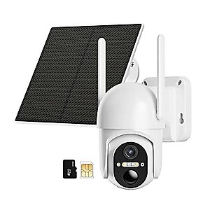 Ebitcam 4G LTE Cellular Security Camera Include SD&SIM Card(Verizon AT&T T-Mobile), 2K Live View Solar Outdoor No WiFi Cameras with 360° PTZ Color Night Vision PIR Motion Alerts Two Way Talk Playback