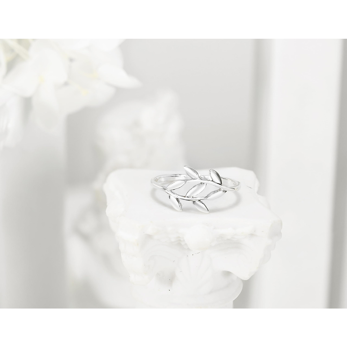 AeraVida Beautiful Olive Branch .925 Sterling Silver Wrap Around Ring (7)