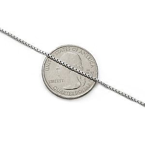 925 Sterling Silver 1.5 MM Box Chain Italian Necklace Lightweight Strong - Rhodium Plated - Lobster Claw 24 Inch