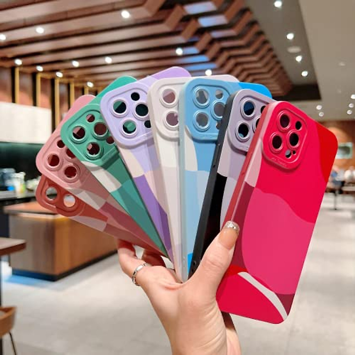 YKCZL Compatible with iPhone 12 Pro Case 6.1 Inch, Cute Painted Art Full Camera Lens Protective Slim Soft Shockproof Phone Case for Women Girl-Pink