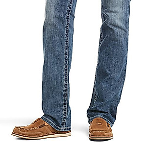 Ariat Female R.E.A.L. Mid Rise Stretch Icon Stackable Straight Leg Jean Rainstorm 30