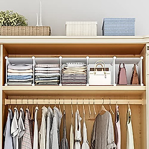 MAGINELS Cube Storage Organizer 5-Cube (11.8"x11.8") Narrow Cabinet Closet Storage Shelves Plastic Storage Shelving for Bedroom, Living Room, Office, White with Doors