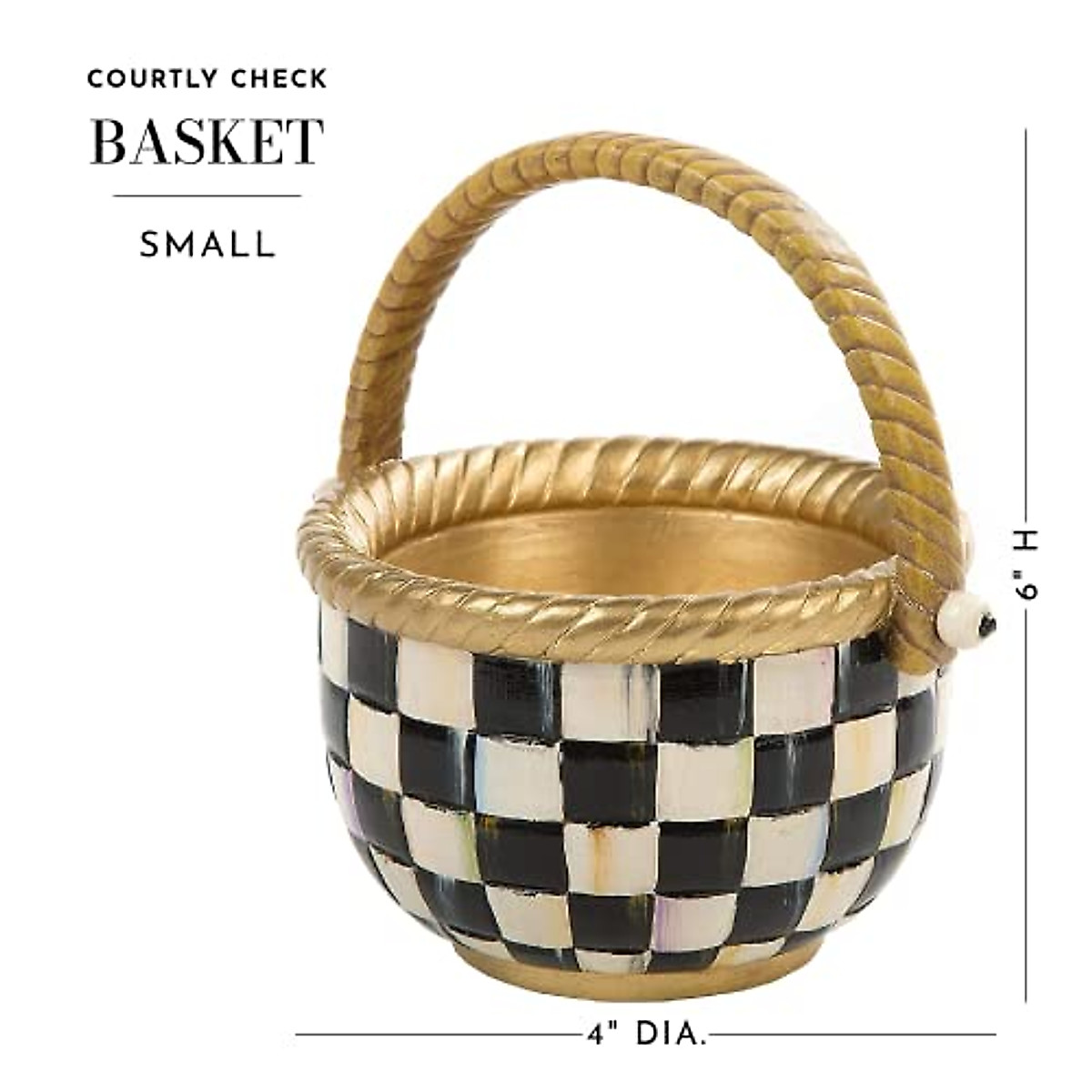 MacKenzie-Childs Courtly Check Basket, Small Decorative Basket for the Home