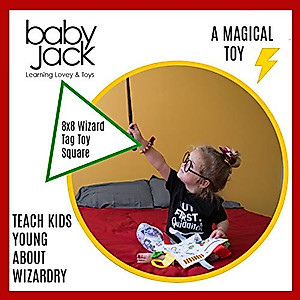 Lovey Chew Blanket Crinkle Toy Tag Square Sensory by Baby Jack (Wizard)