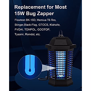 Bug Zapper Replacement Light Bulb for 15W Insect Attracting Lamp with 4-Pin Base, Ful 15W-BL U Shaped Twin Tube Bulb for Outdoor Mosquito Zapper, 4 Pack