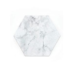 FloorPops 9" x 10.4" Milena Peel & Stick Hexagon Vinyl Floor Tiles (10 Tiles), (4.5 sqft/Carton), Gray