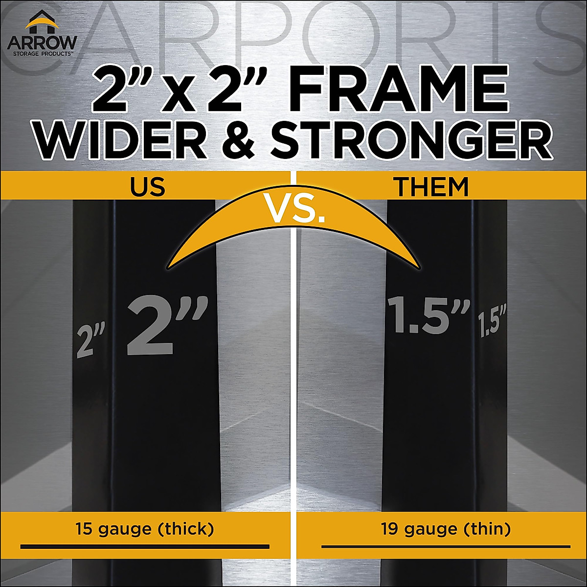 Arrow CPHC102907 Heavy Duty Galvanized Steel Metal Multi-Use Shelter, Shade, Carport, 10' x 29' x 7'