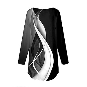 Fall Shirts for Women 2023 Womens Tunic Tops Shirts Dressy Casual Fall Long Sleeve Pullover Cute Floral Print Lose Fit Blouses Crew Neck T-Shirt Amazon Outlet Today