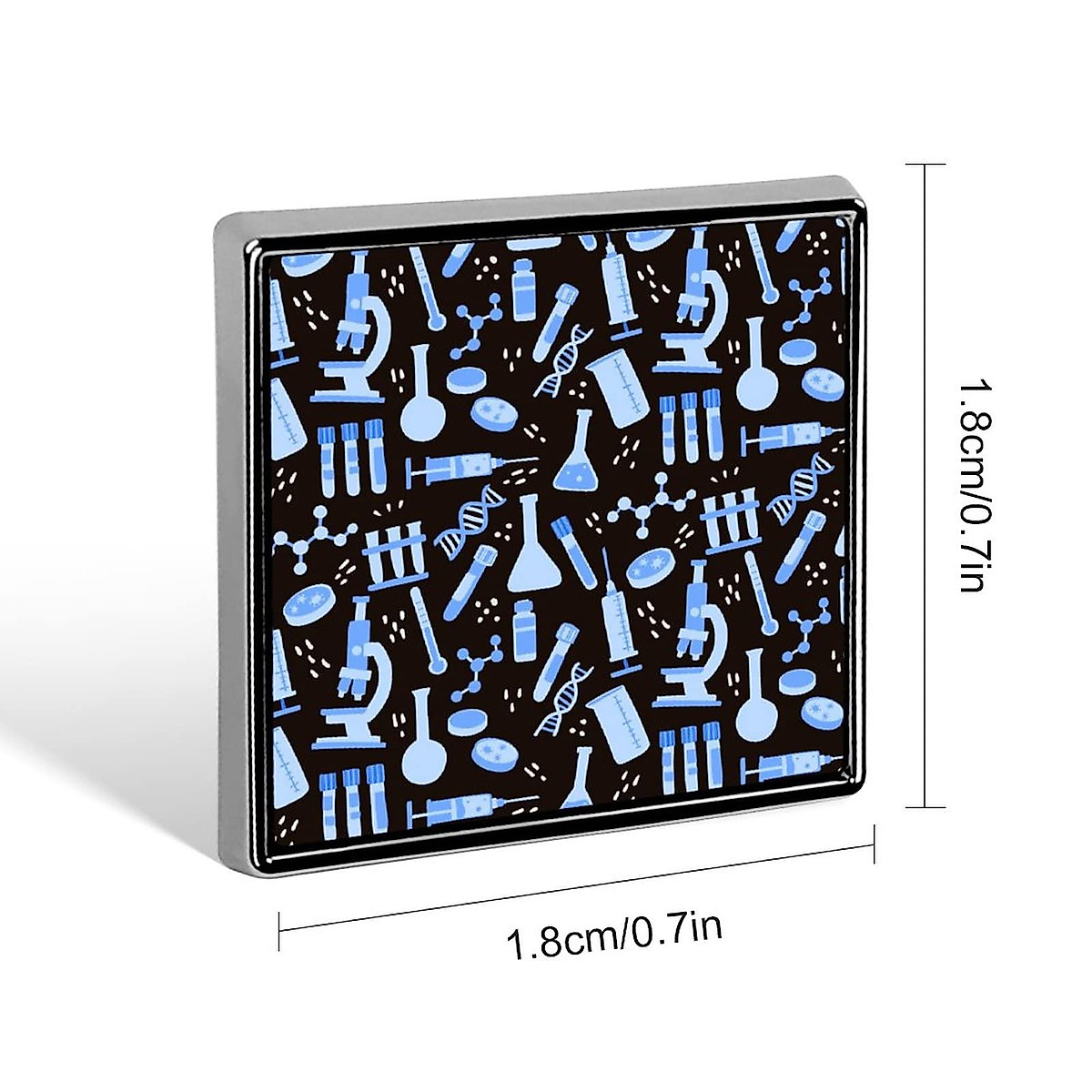 Medical Lab Tools Science Square Badge Metal Button Badge Decorative Button Brooch Lapel Pins