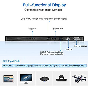 Eyoyo Portable Computer Monitor 4K Gaming Monitor 13.3 inch 3840x2160 UHD IPS Display USB-C Monitor Compatible with Mac Laptop PS4 Xbox One Smartphone