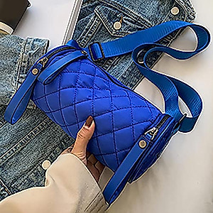 Colcolo Women Satchel Purses Handbags Barrel Bags with Adjustable Shoulder Strap Crossbody Bag, Blue