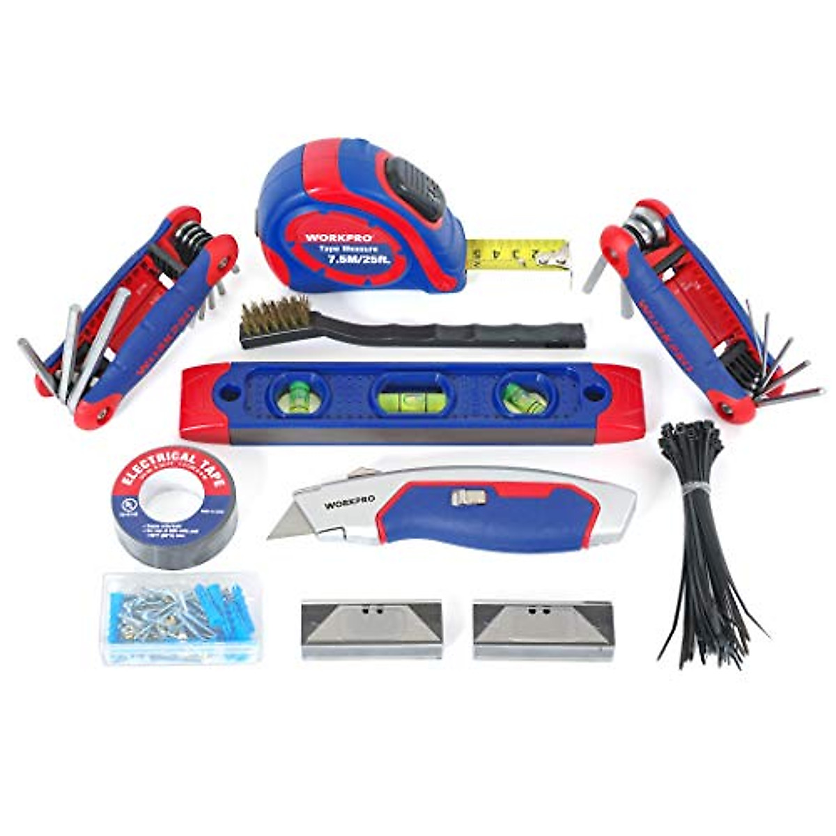 WORKPRO Home Tool Kit, 322PCS Home Repair Hand Tool Kit Basic Household Tool Set with Carrying Bag